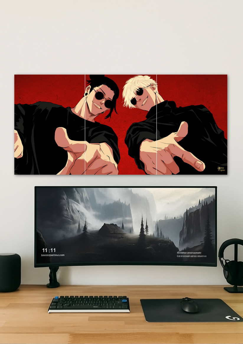 Jujutsu Kaisen Gojo Pose Anime // split poster // a4 and a3 – Apne Sapne